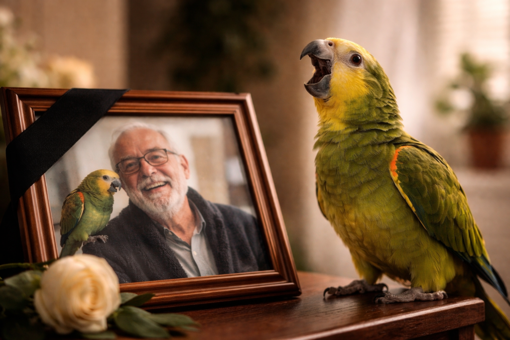 Pappagallo canta per ore dopo la morte del padrone, il suo ultimo addio ...
